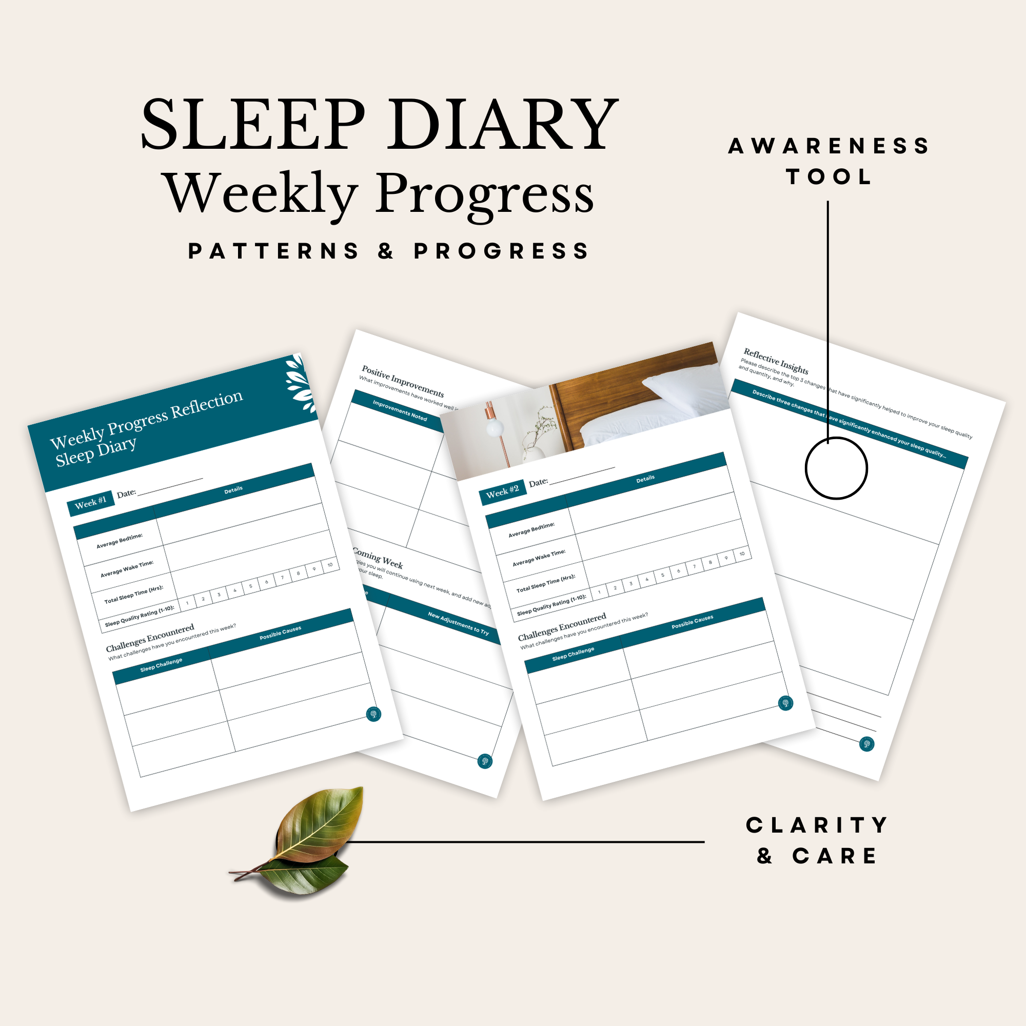 Sleep Diary: 12 Page Weekly Tracker – Sacred In Every Season®